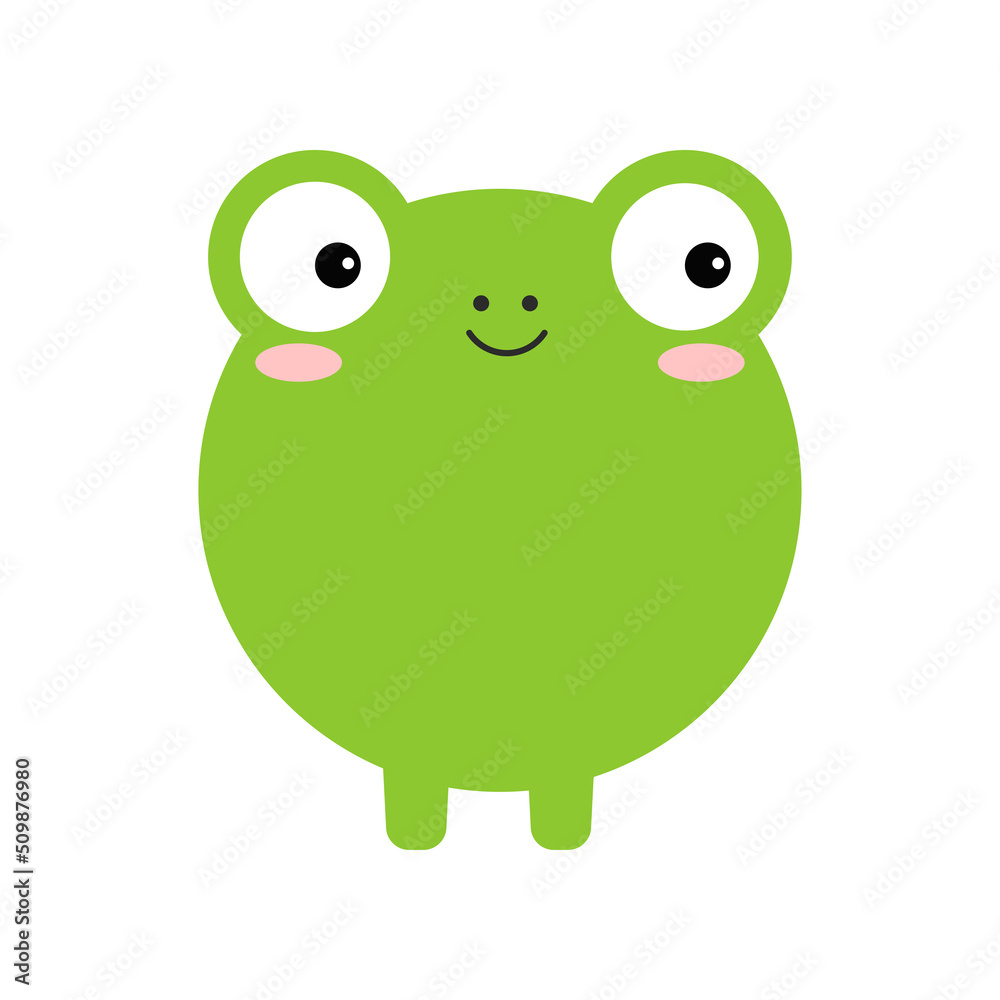 Circle frog forest animal face toad icon isolated on white background ...