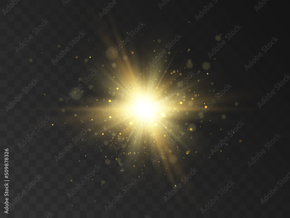 Yellow glowing light. Vector illustration for decorating cool effect ...