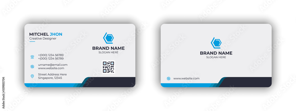 Business Card Design Template, Visiting Card Stock Vector | Adobe Stock