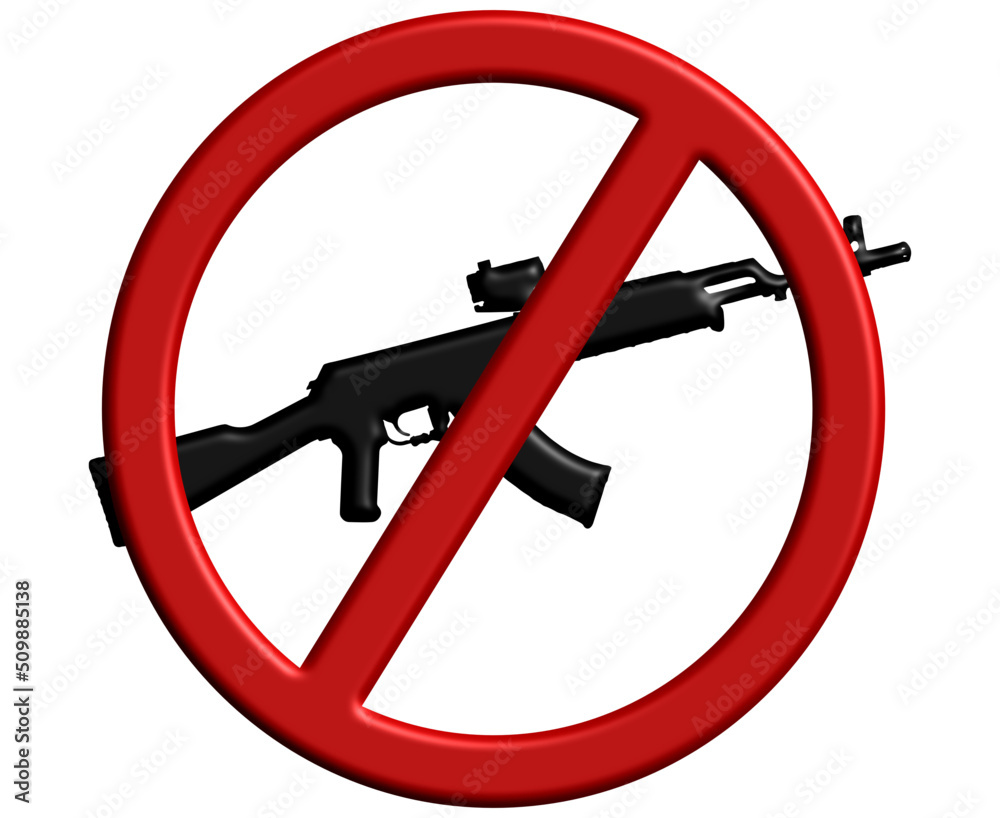 Gun control illustration, semi automatic weapon ban Stock Vector ...