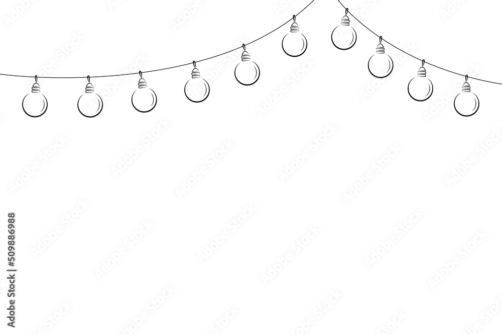 String Of Lights Clipart Black And White