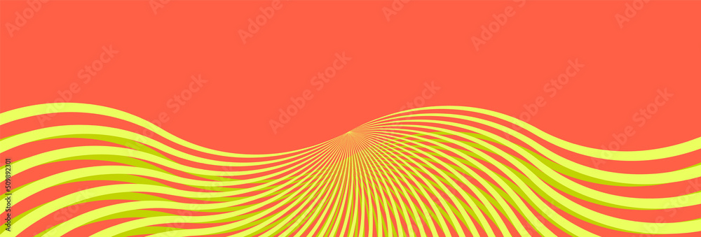 Abstract modern pastel orange coral background with bright yellow rays ...