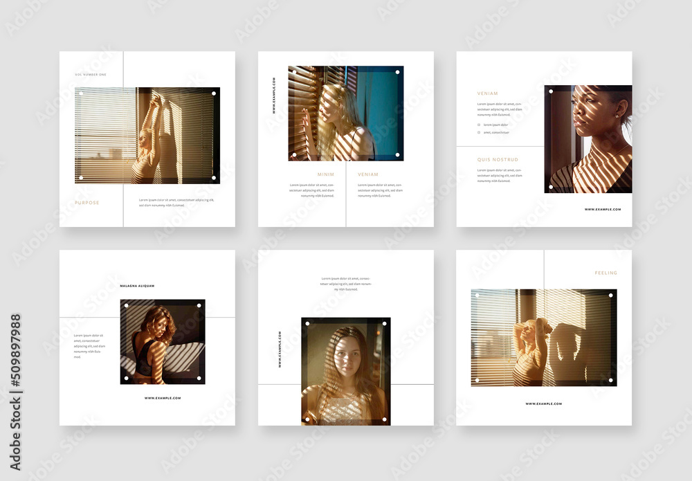 Social Media Posts Layouts with Color Filter Stock Template | Adobe Stock
