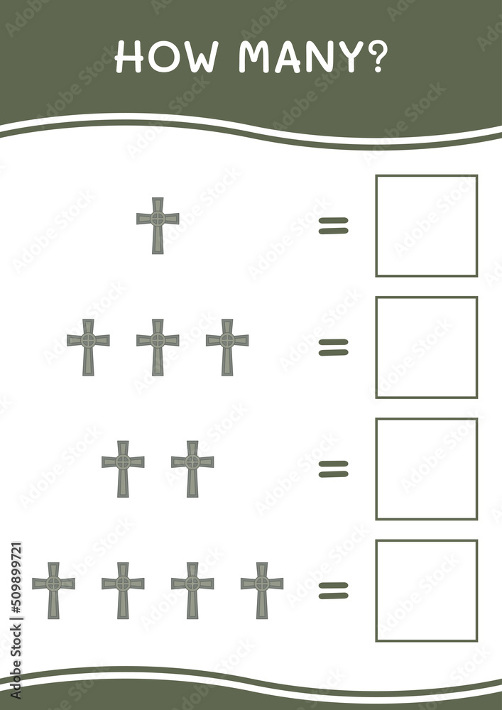 How many of Christian cross, game for children. Vector illustration ...