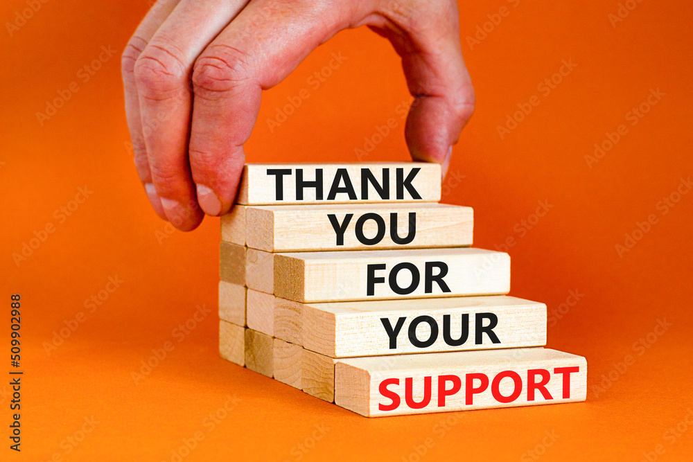 Thank you for support symbol. Concept words Thank you for your support ...