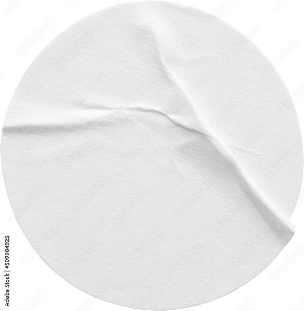 Blank white round paper sticker label isolated Stock Photo | Adobe Stock