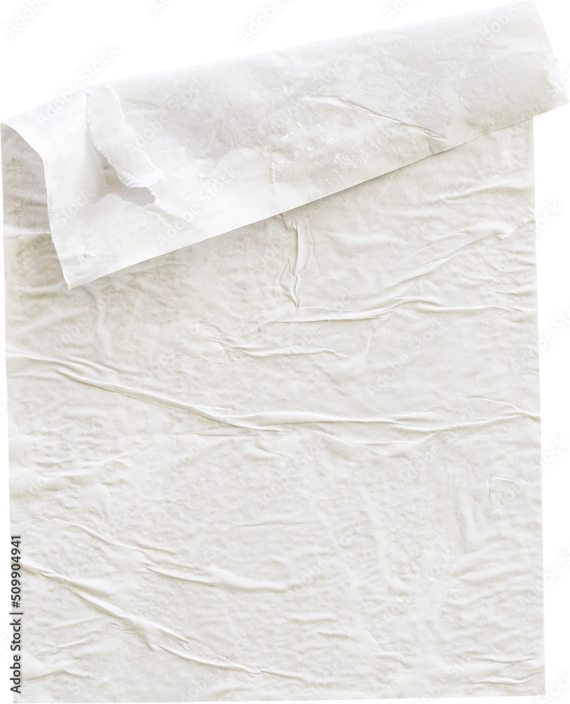 Photo & Art Print Blank white crumpled and creased paper poster element ...