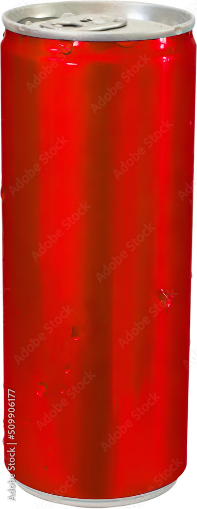 Aluminum red color soft drink soda can isolated Stock Photo | Adobe Stock