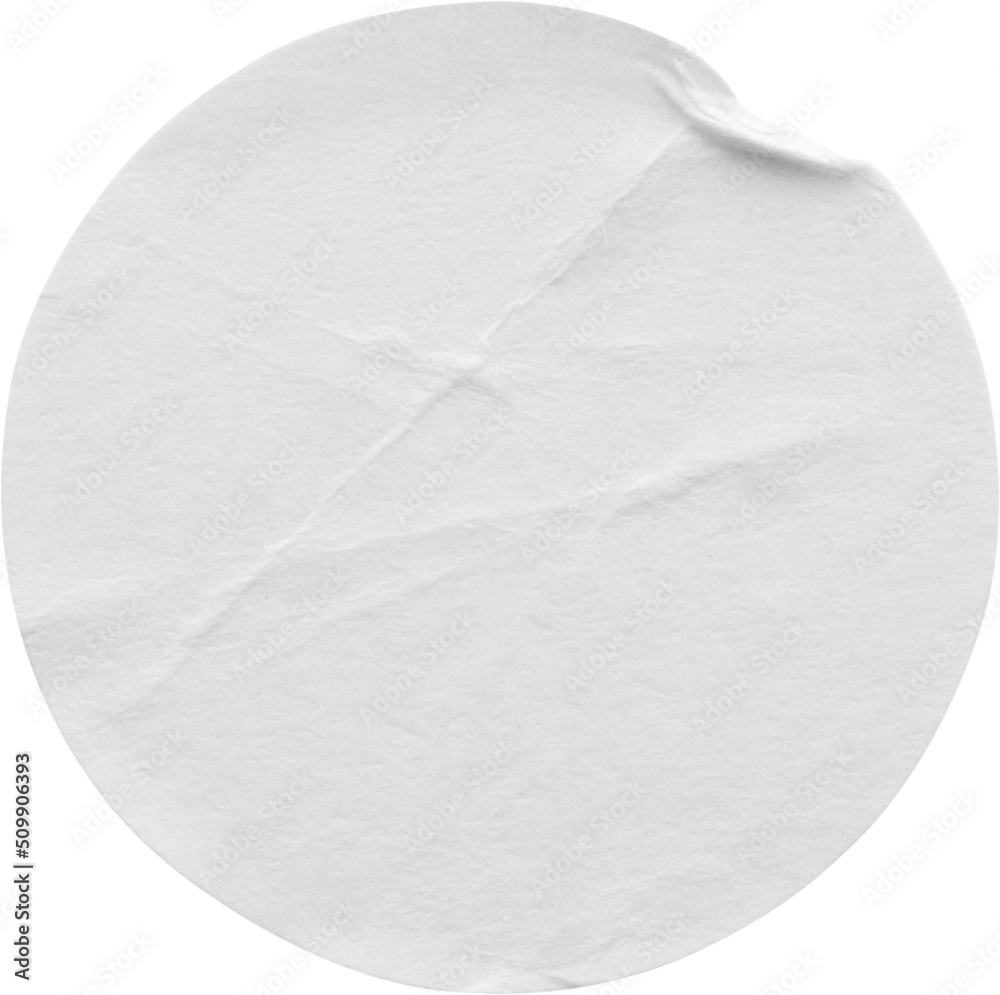 Blank white round paper sticker label isolated Foto Stok | Adobe Stock