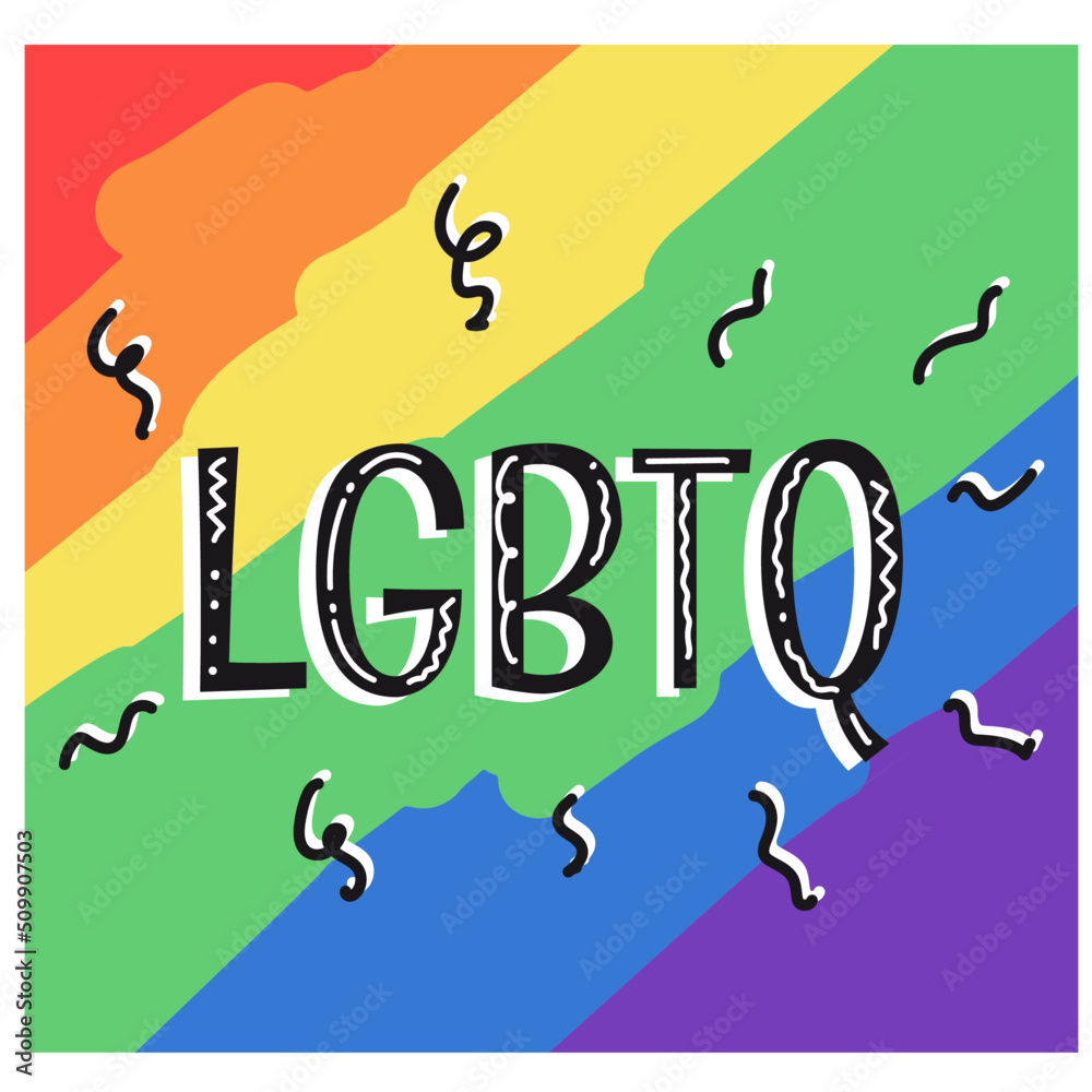 LGBTQ PRIDE vector, LGBTQ pride vector design on rainbow background ...