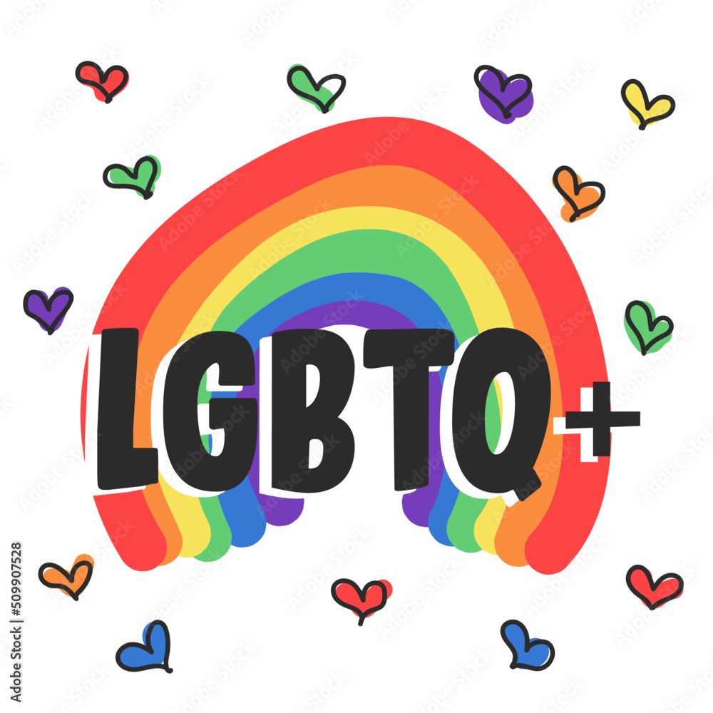 Vecteur Stock LGBTQ PRIDE vector, LGBTQ pride vector design on rainbow ...