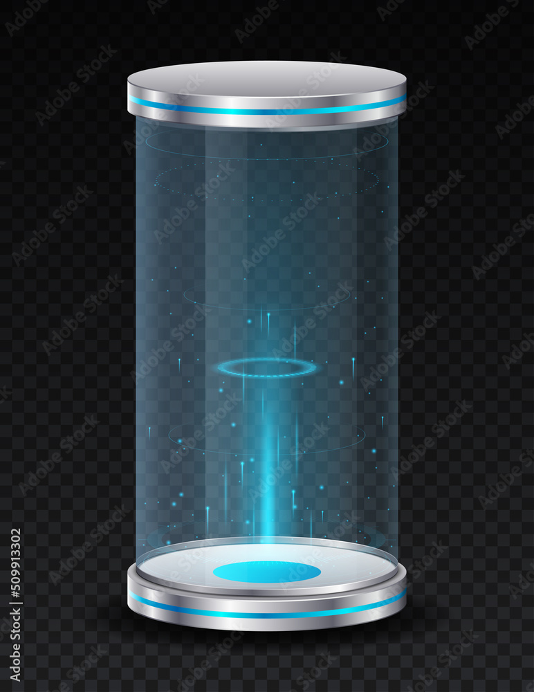 Game capsule with portal. Layout or template for website, elements for ...