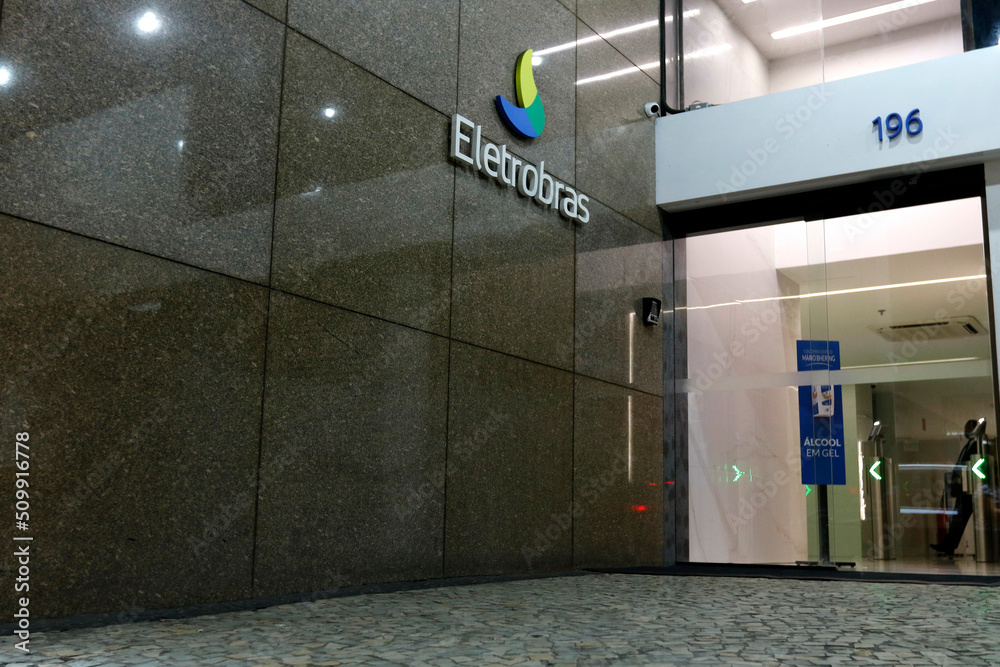 Eletrobras company logo. Brazilian electric utilities company building ...