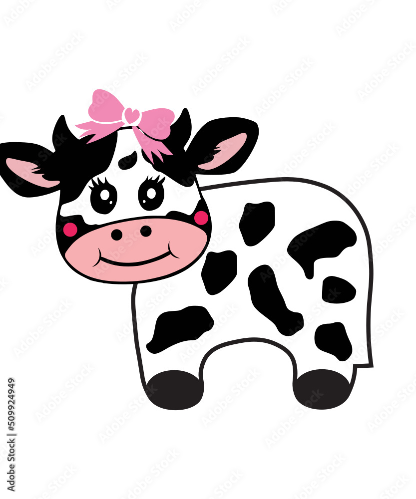 Cute Girl Cow Cartoon