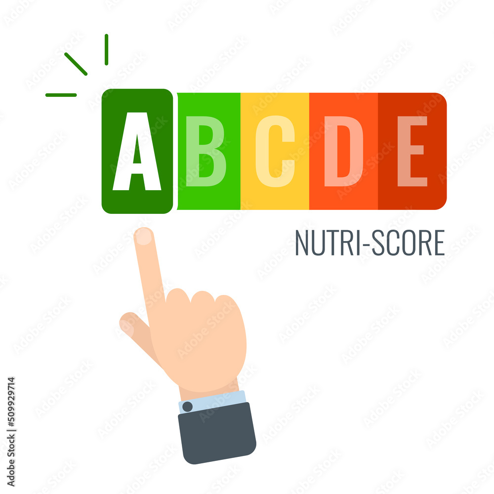 Nutri-score nutrition label. Nutritional rating system showing food ...