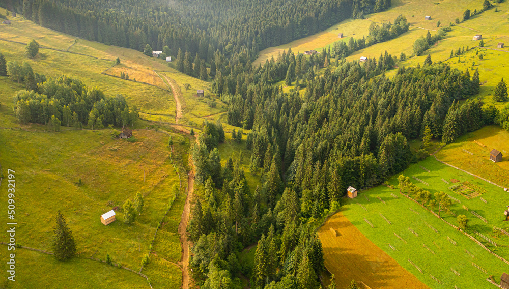 Authentic rural landscape in Romania, in Maramures and Bucovina area ...
