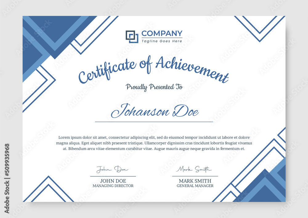 Professional & Modern Award Certificate Design Template Stock Vector ...