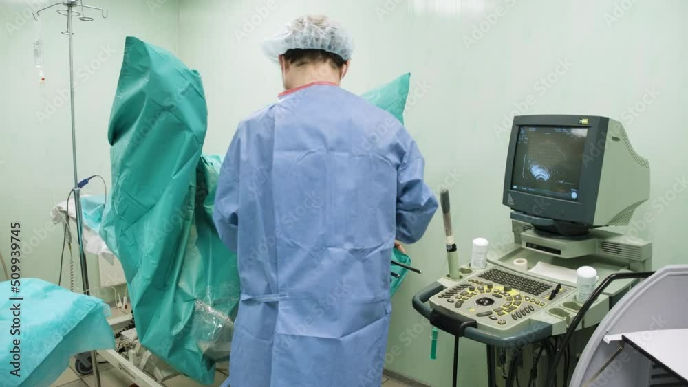 Doctor prepares tools and technologies for operation. Creative. Doctor ...