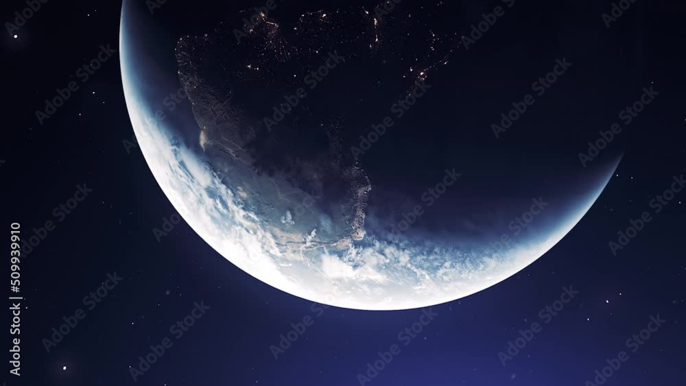 Rotating planet Earth. Motion. Rapid rotation of Earth with life ...