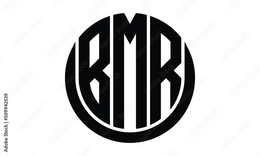 BMR shield in circle logo design vector template. lettermrk, wordmark ...