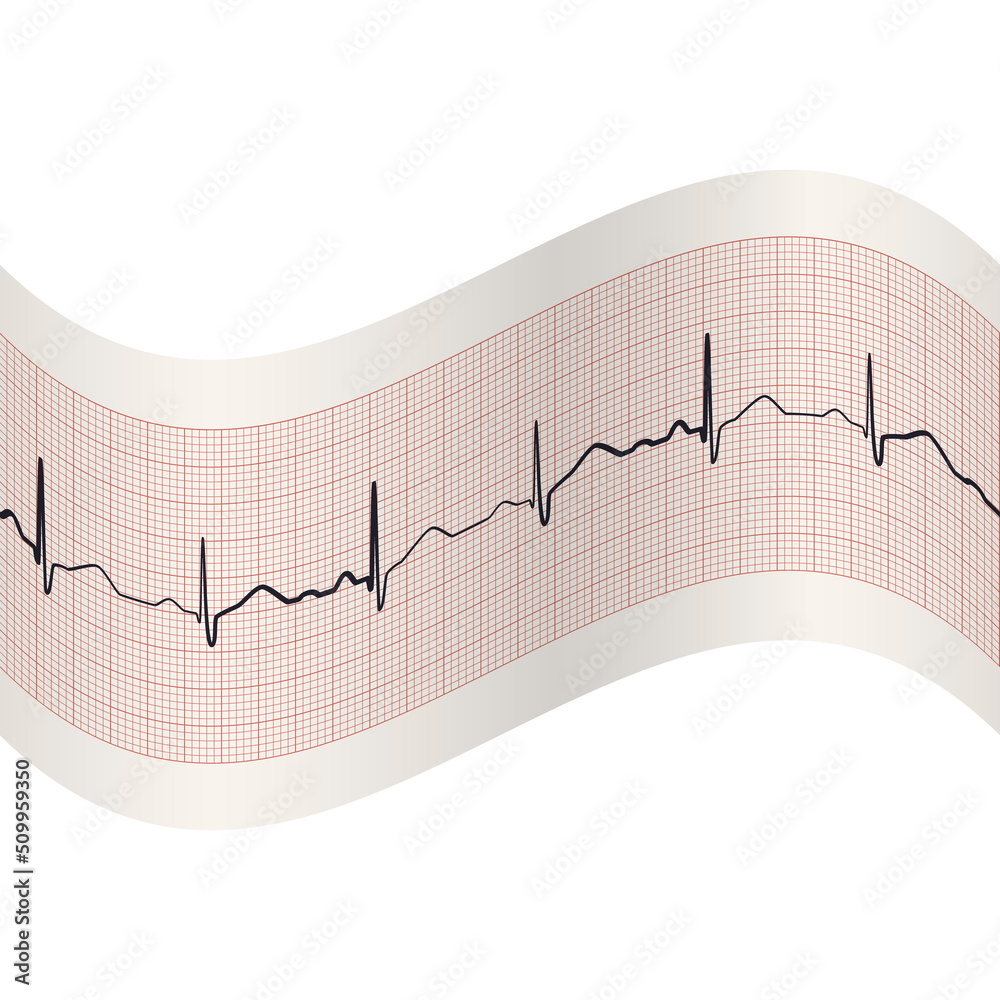 Electrocardiogram seamless background. Heart beat rate recording on ...