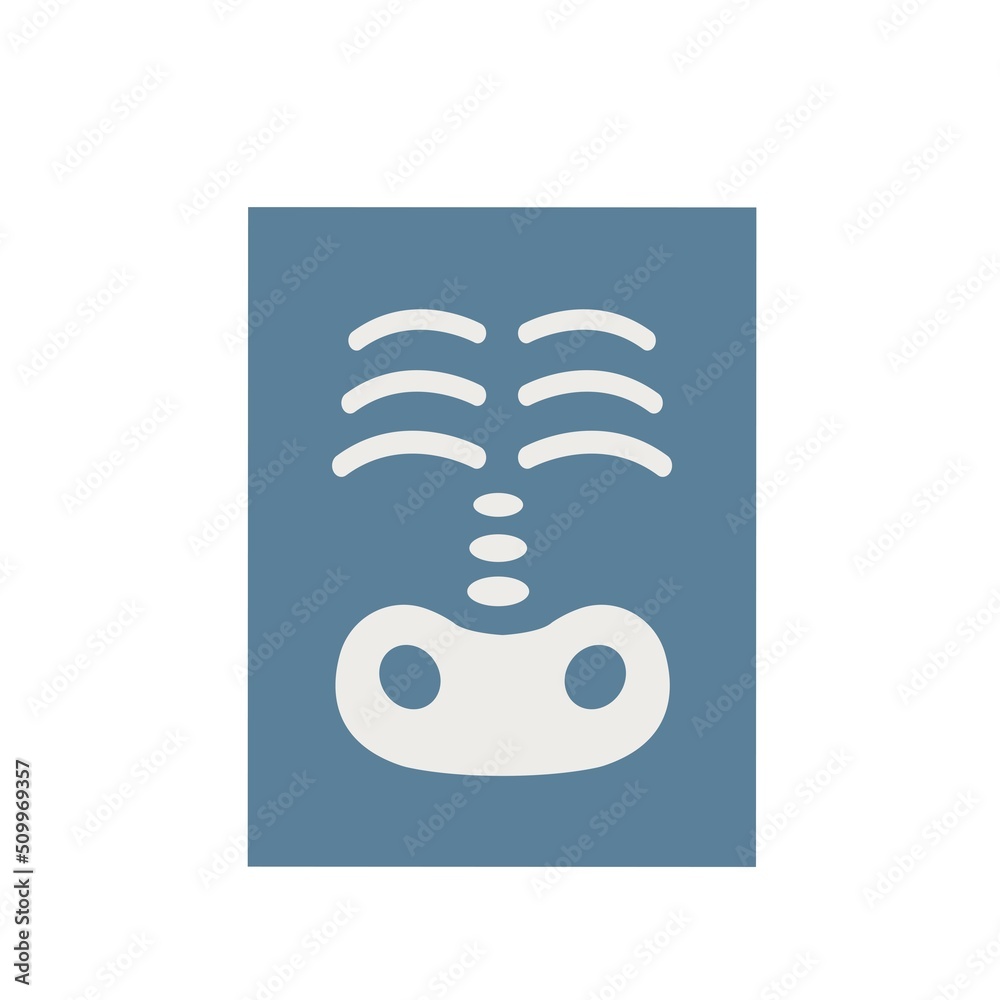 Human X-ray Body Thoracic Skeleton Cartoon Illustration Icon Stock ...