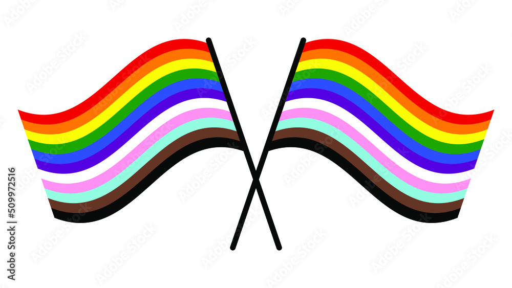 LGBTQ + two flags for pride and sexuality rights vector, 4k screen size ...