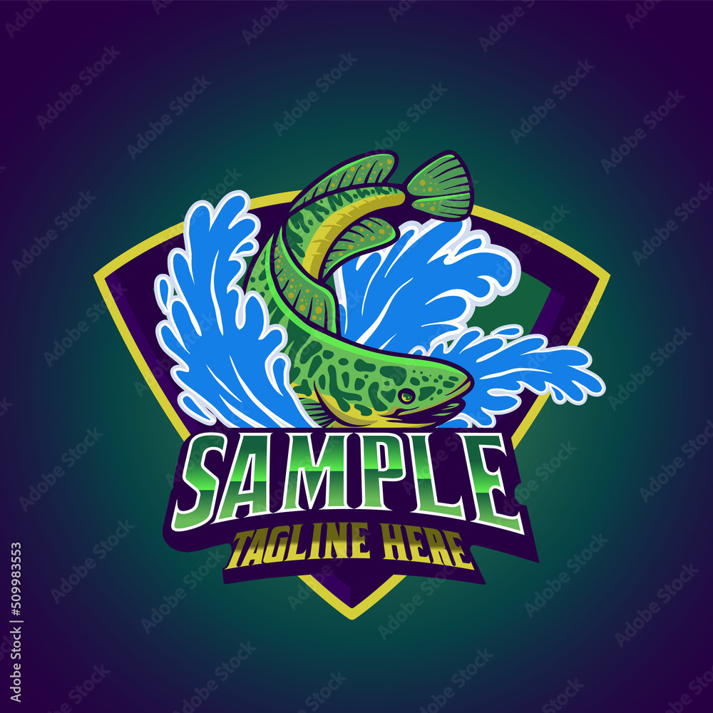 channa fish template mascot logo vector Stock Vector | Adobe Stock