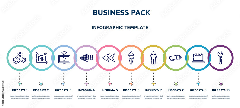 business pack concept infographic design template. included wheel with ...