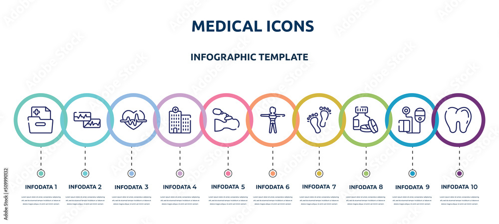 medical icons concept infographic design template. included medical ...