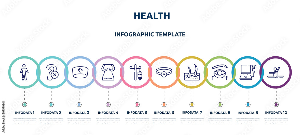 health concept infographic design template. included prosthetic ...