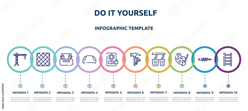 do it yourself concept infographic design template. included lifter ...