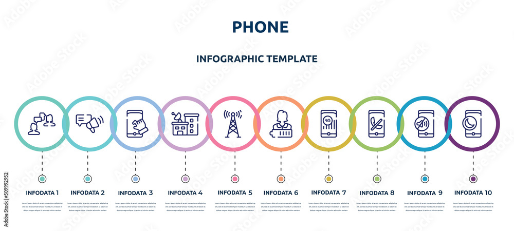 phone concept infographic design template. included job interview ...