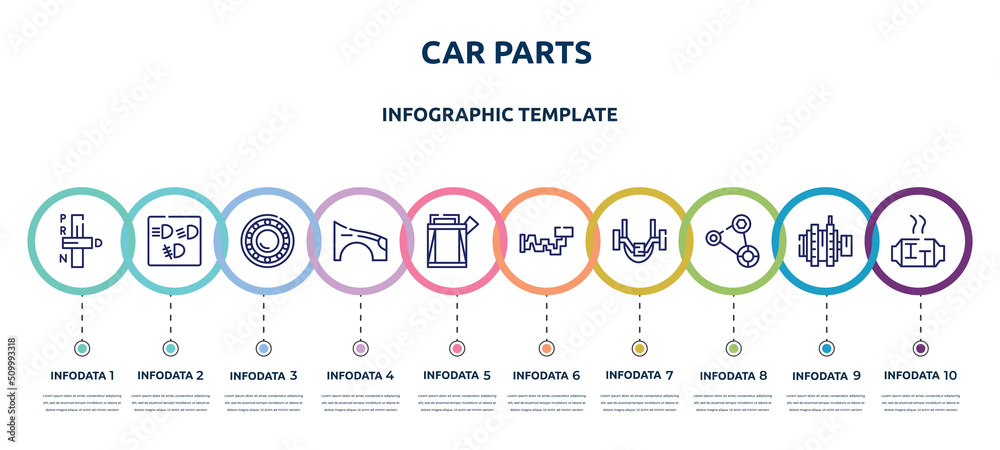 car parts concept infographic design template. included car ...