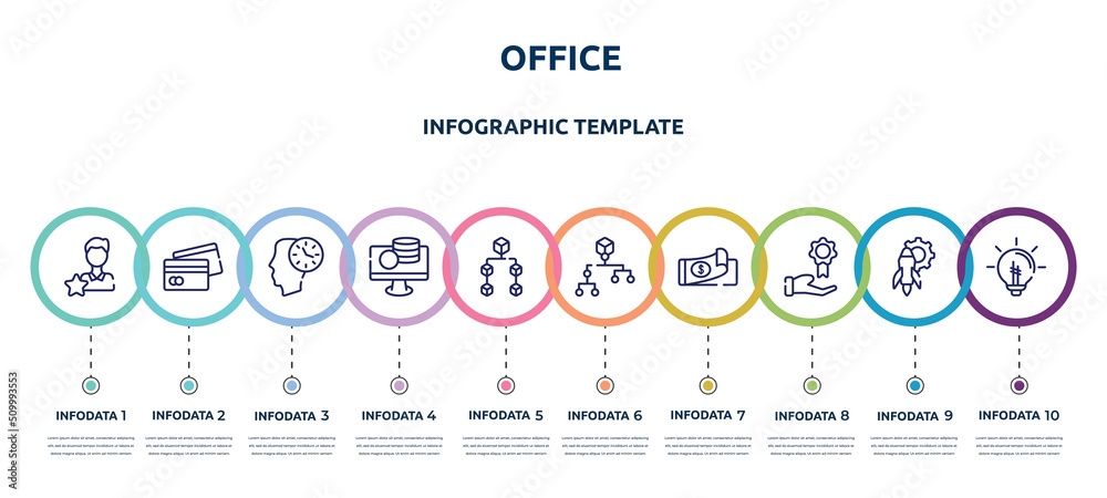 office concept infographic design template. included cheque, money flow ...