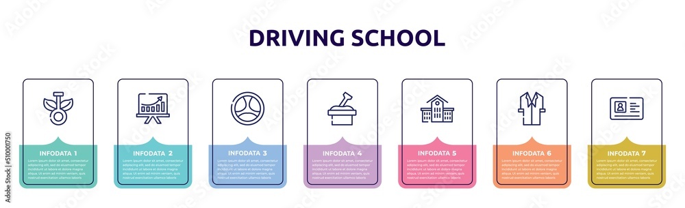 driving school concept infographic design template. included ...