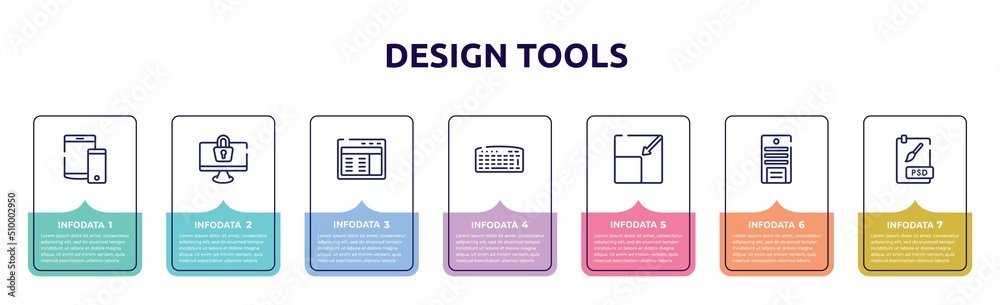 design tools concept infographic design template. included tablet and ...