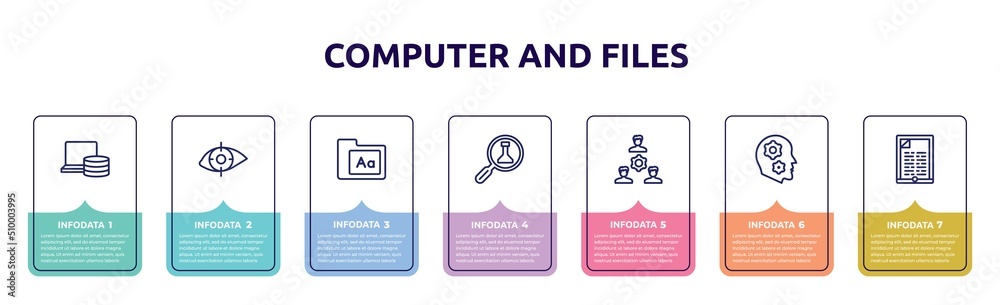 computer and files concept infographic design template. included ...