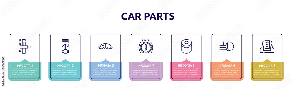 car parts concept infographic design template. included car ...