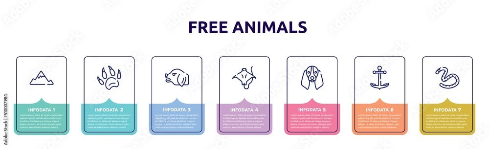 free animals concept infographic design template. included angular ...