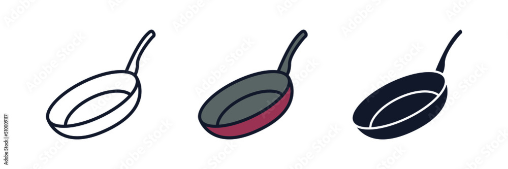 frying pan icon symbol template for graphic and web design collection ...