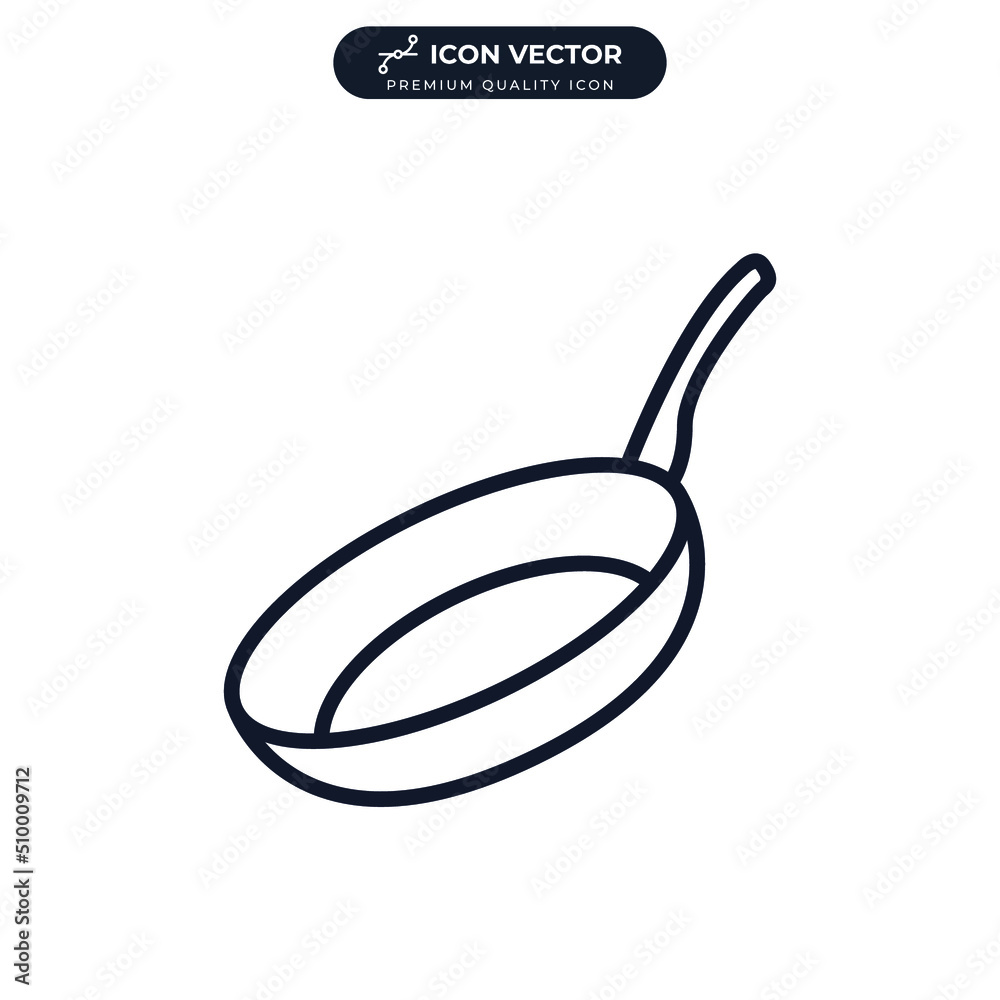frying pan icon symbol template for graphic and web design collection ...