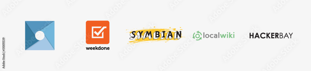 Galliumos logo, Hackerbay logo, Symbian logo, Local Wiki logo, Weekdone ...