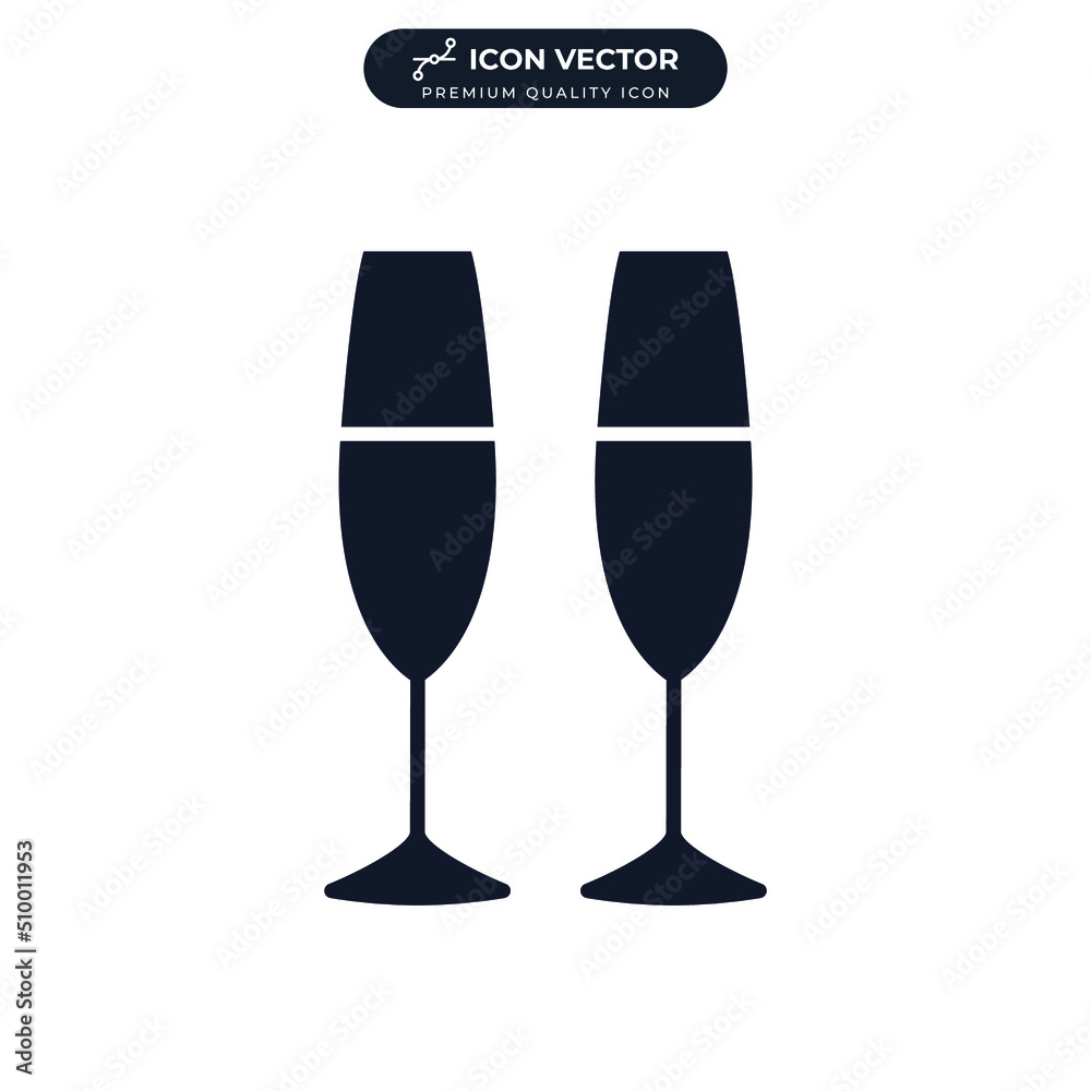 champagne glass icon symbol template for graphic and web design ...