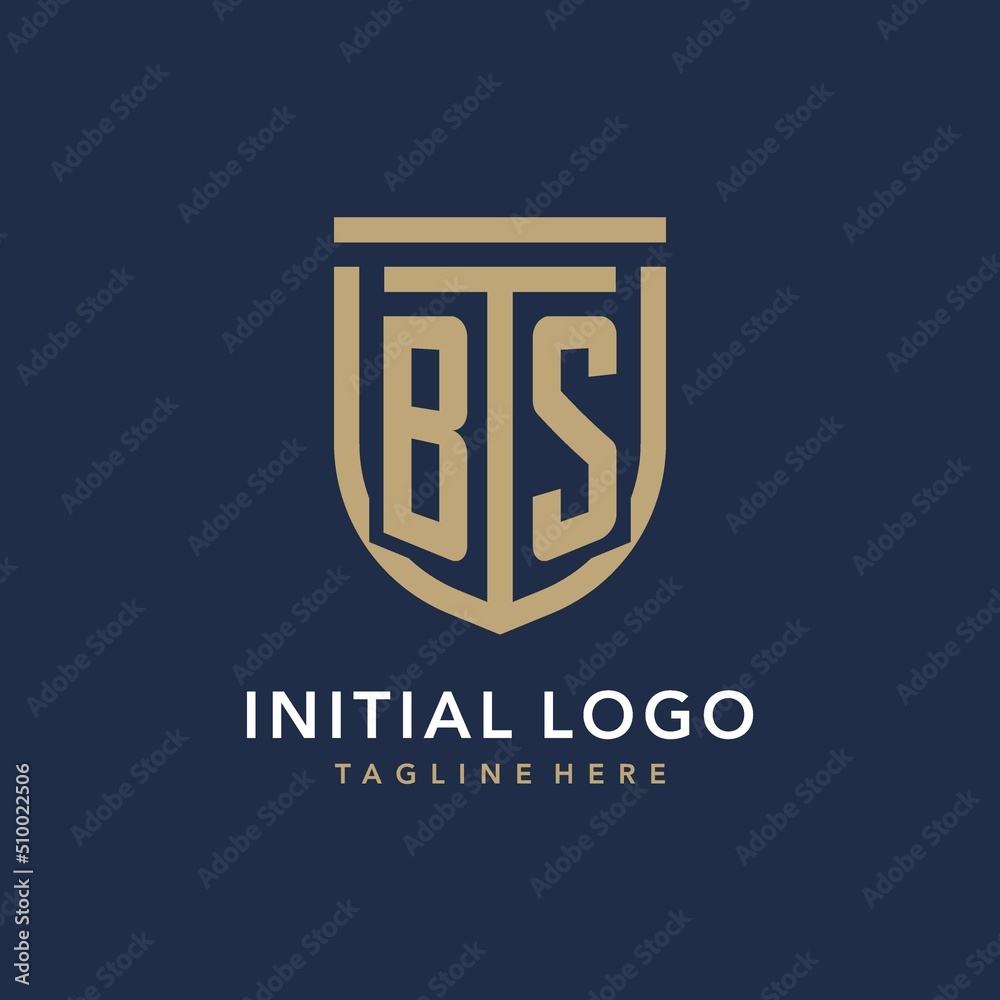 Letter BS shield logo style, luxury and elegant monogram logo design ...