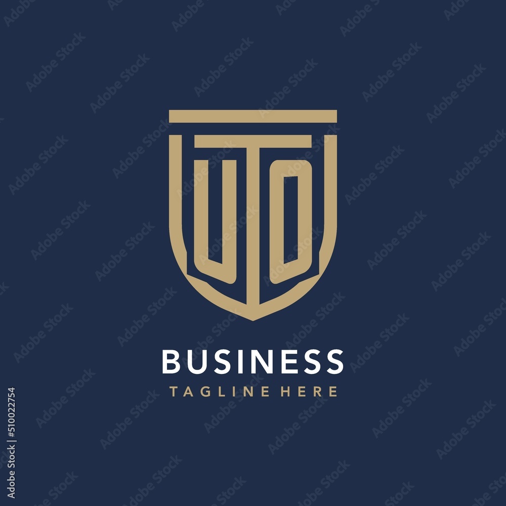 Letter UO shield logo style, luxury and elegant monogram logo design ...
