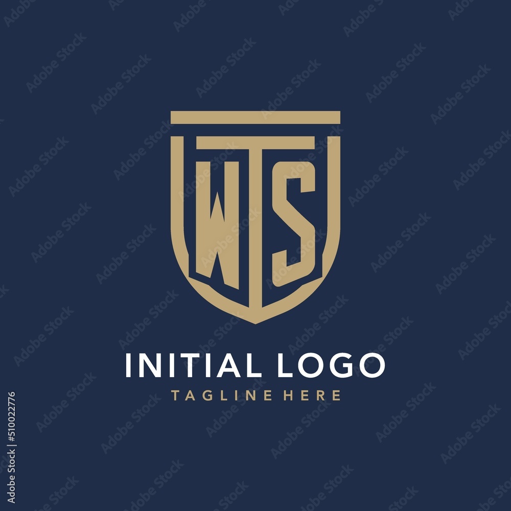 Letter WS shield logo style, luxury and elegant monogram logo design ...