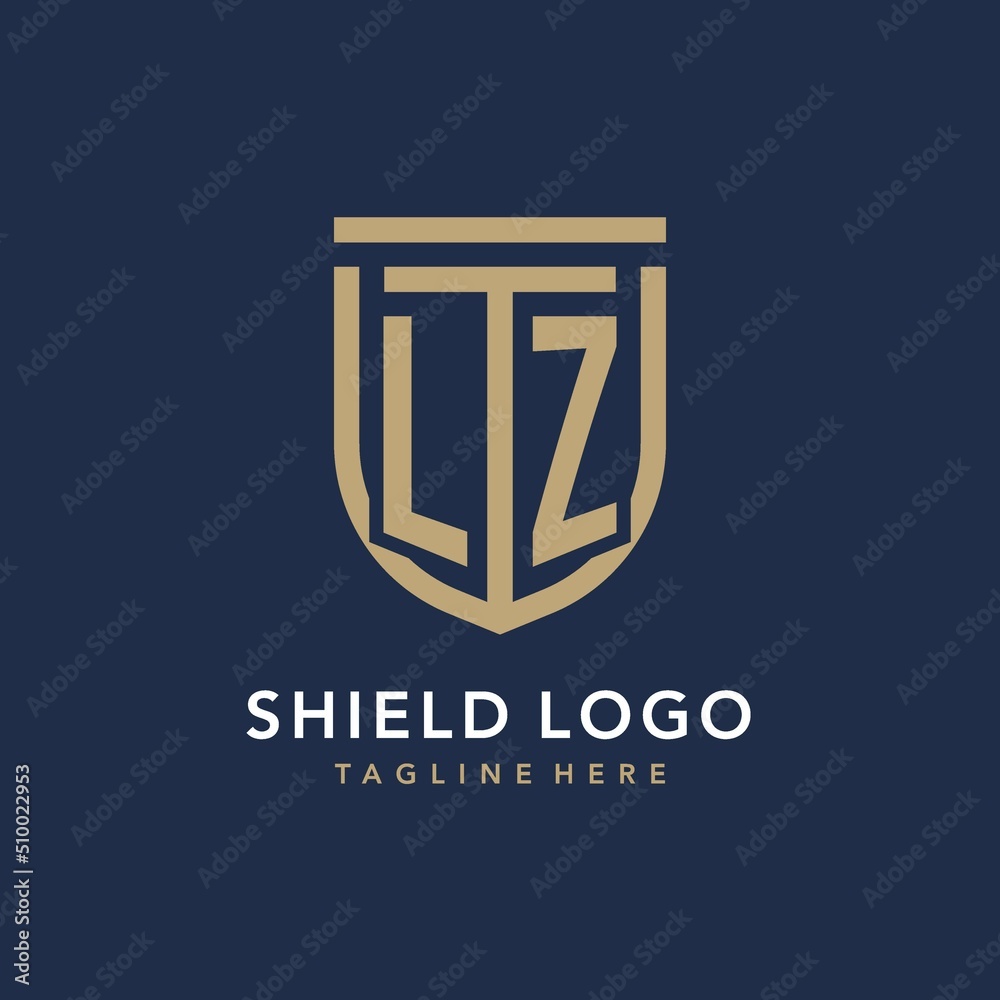 Letter LZ shield logo style, luxury and elegant monogram logo design ...