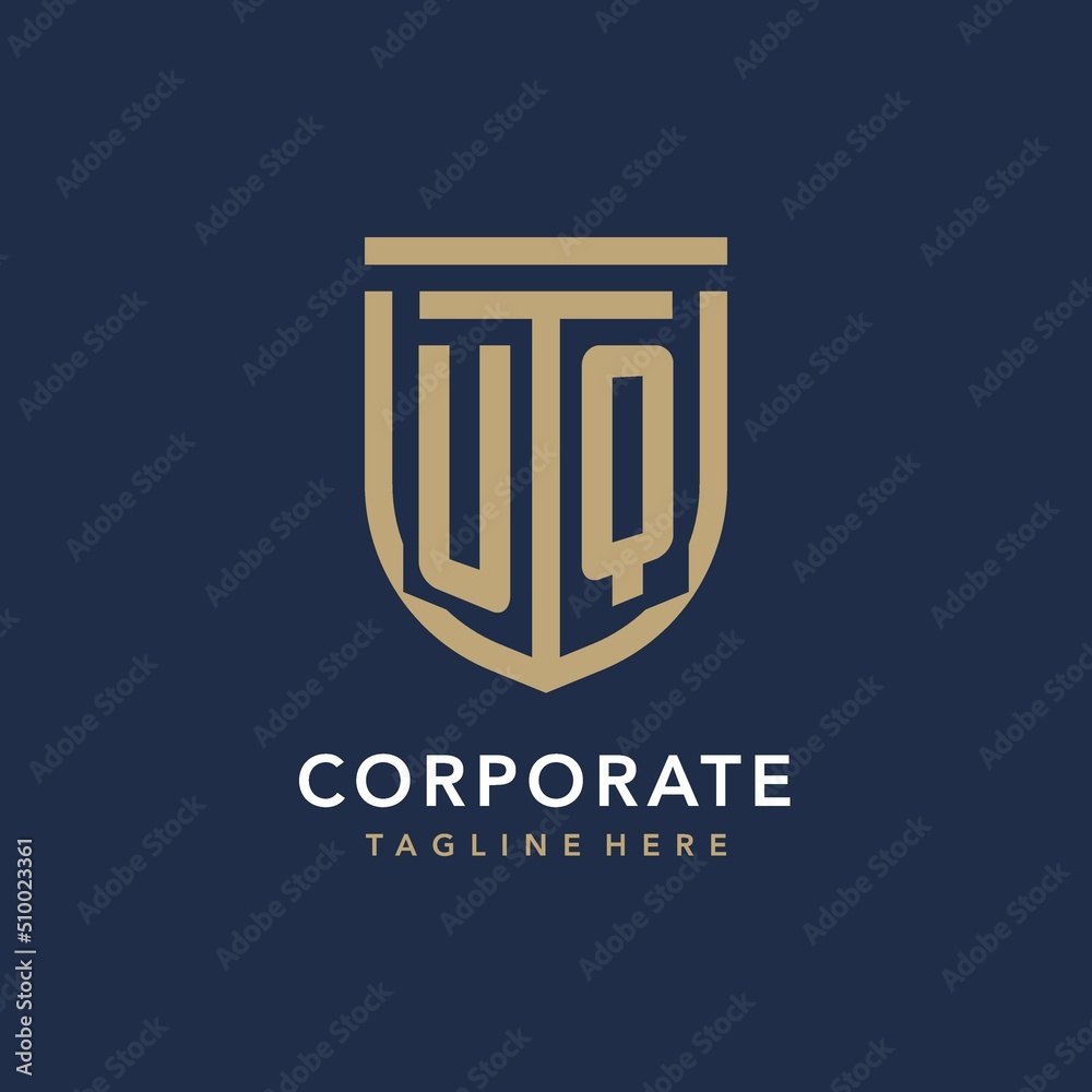 Letter UQ shield logo style, luxury and elegant monogram logo design ...