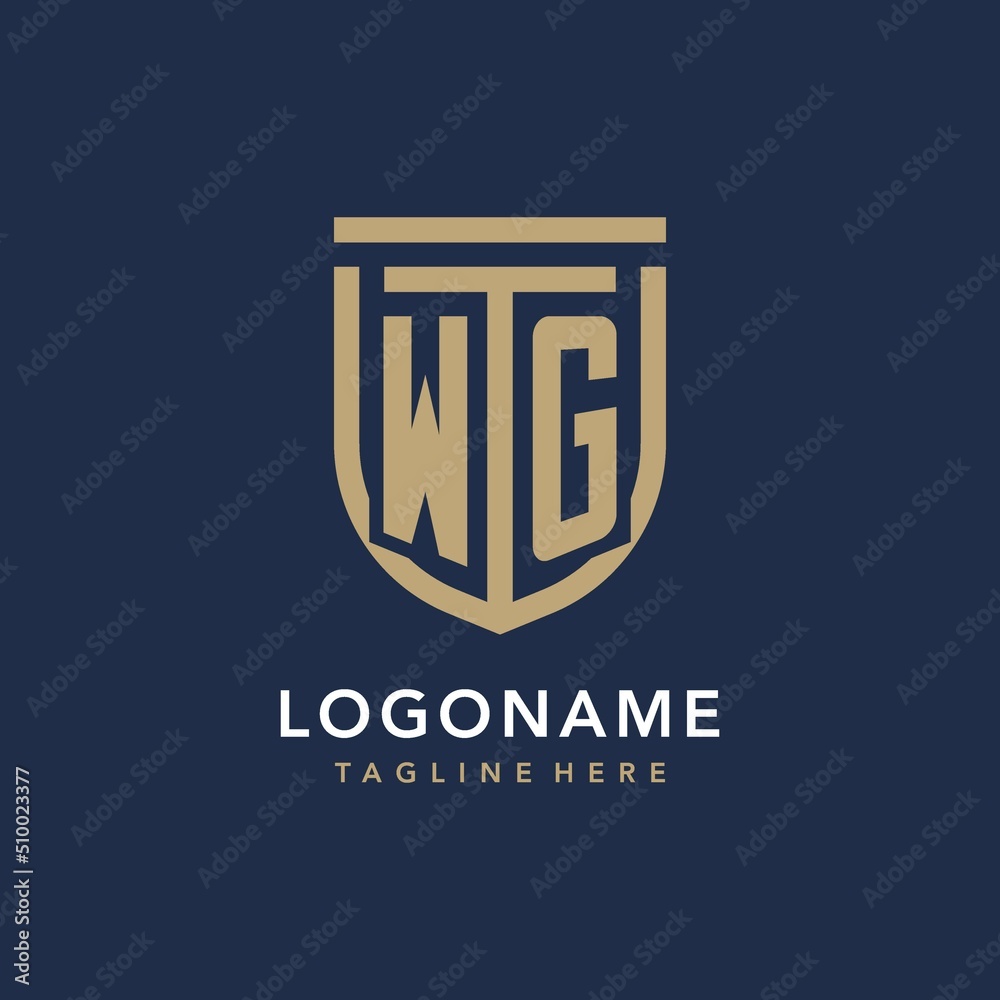 Letter WG shield logo style, luxury and elegant monogram logo design ...
